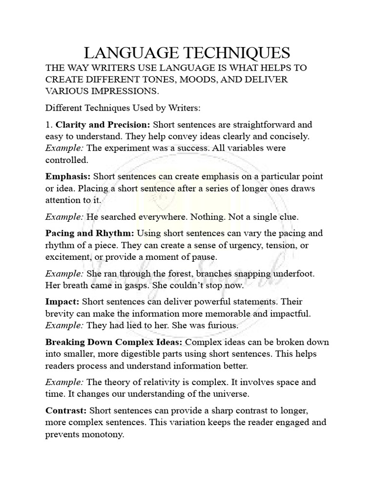 Language Techniques | PDF | Linguistics