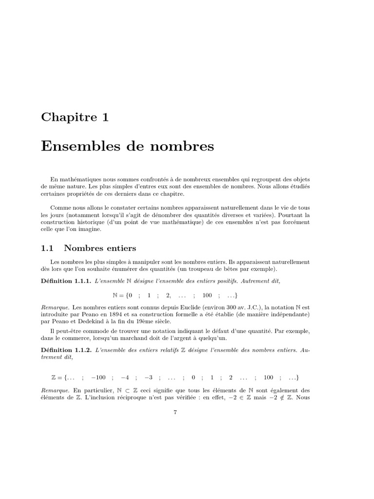 Ensembles de Nombres en Mathématiques | PDF | Entier naturel | Ensemble ...