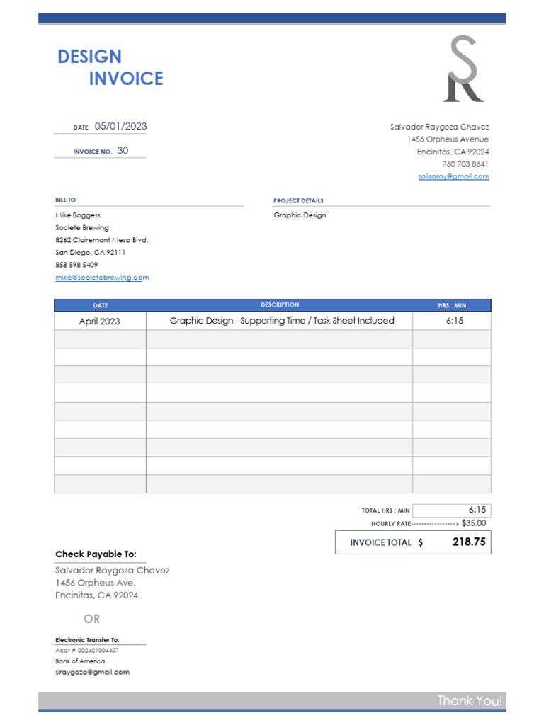SR - Graphic Design - Invoice - 30 | PDF