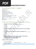 Grade 6 Poem Comprehension | PDF