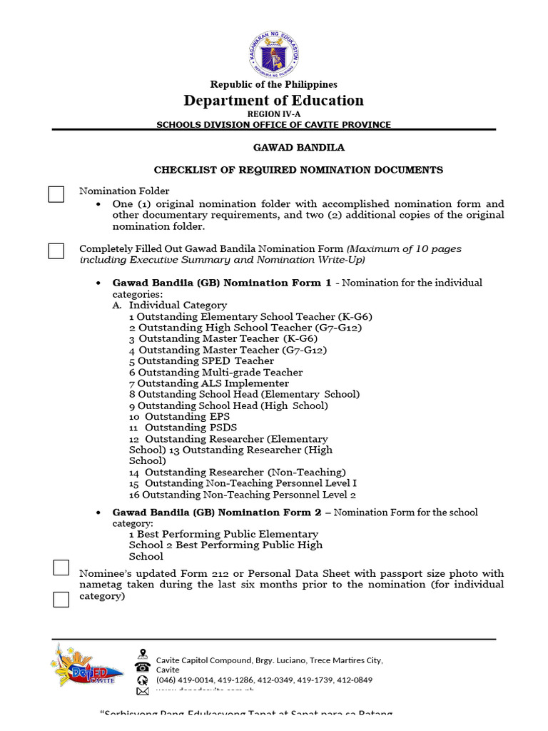 2021 Gawad Bandila Nomination Documents 1 1 | PDF | Government
