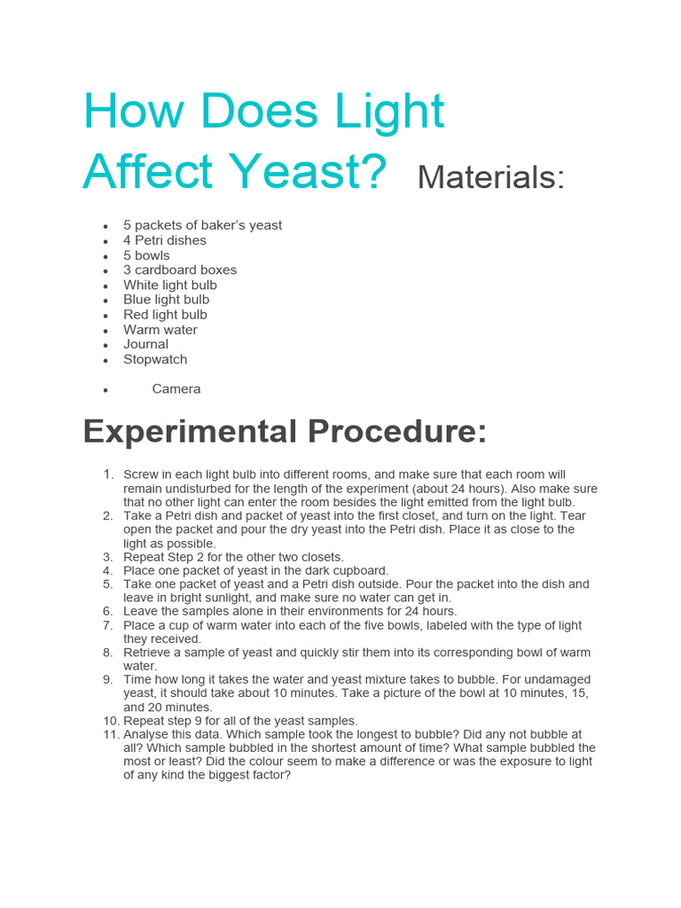 How Does Light Affect | PDF