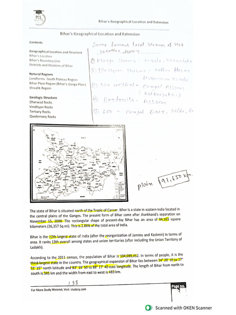 Bihar Geography | PDF