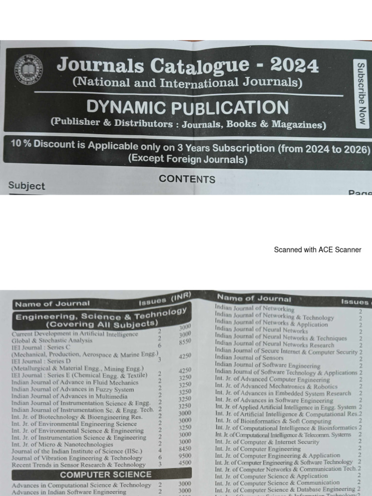 List of Journals | PDF