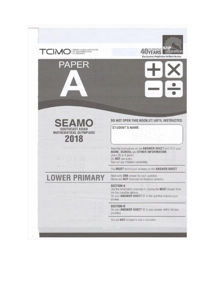 2018 SEAMO Paper A | PDF