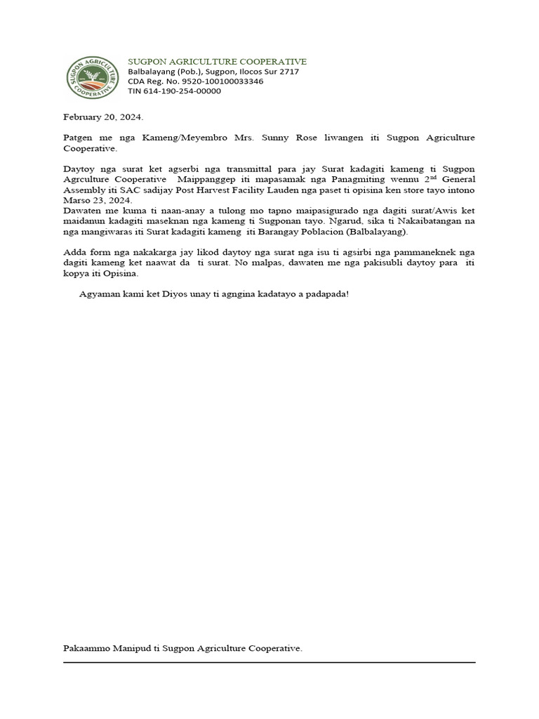 Communication Letter | PDF