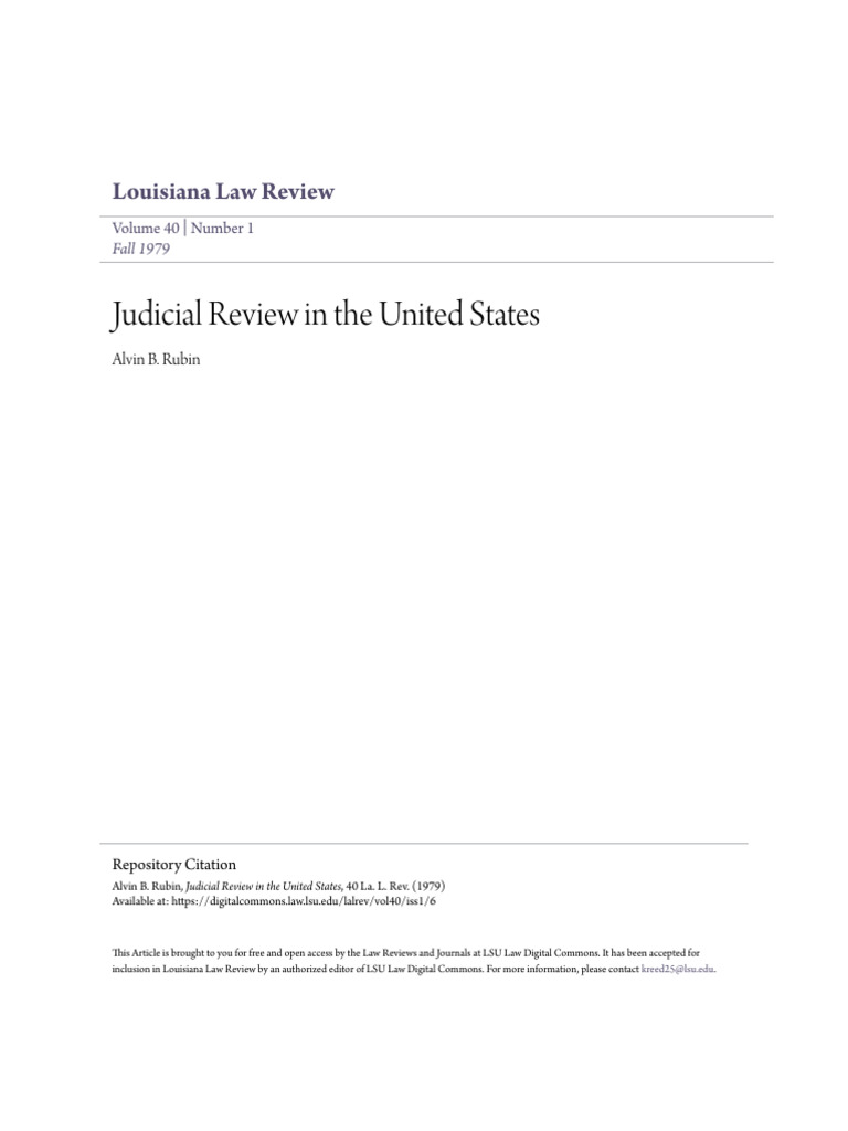 Judicial Review in The United States | PDF | Judicial Review ...