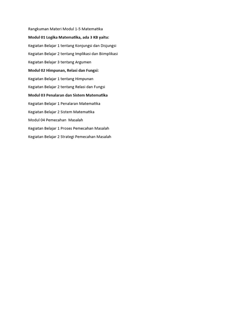 Rangkuman Materi Modul 1 | PDF