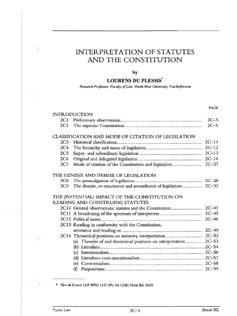 Interpretation of Statutes and The Constitution | PDF