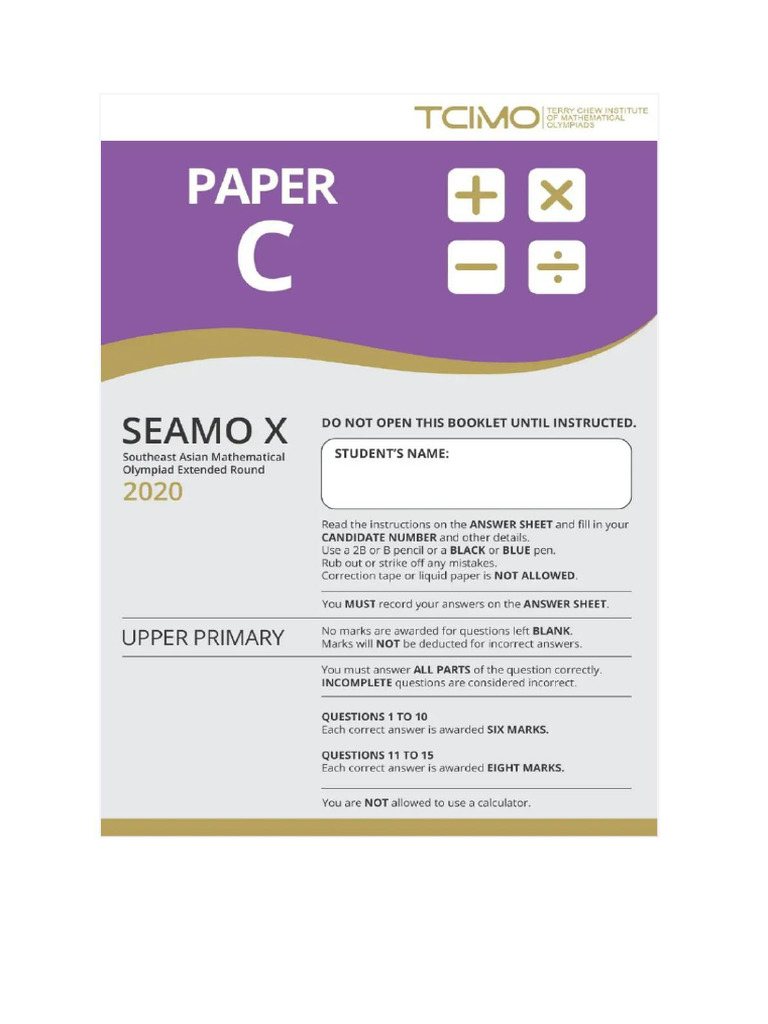2020 SEAMO X Paper C | PDF