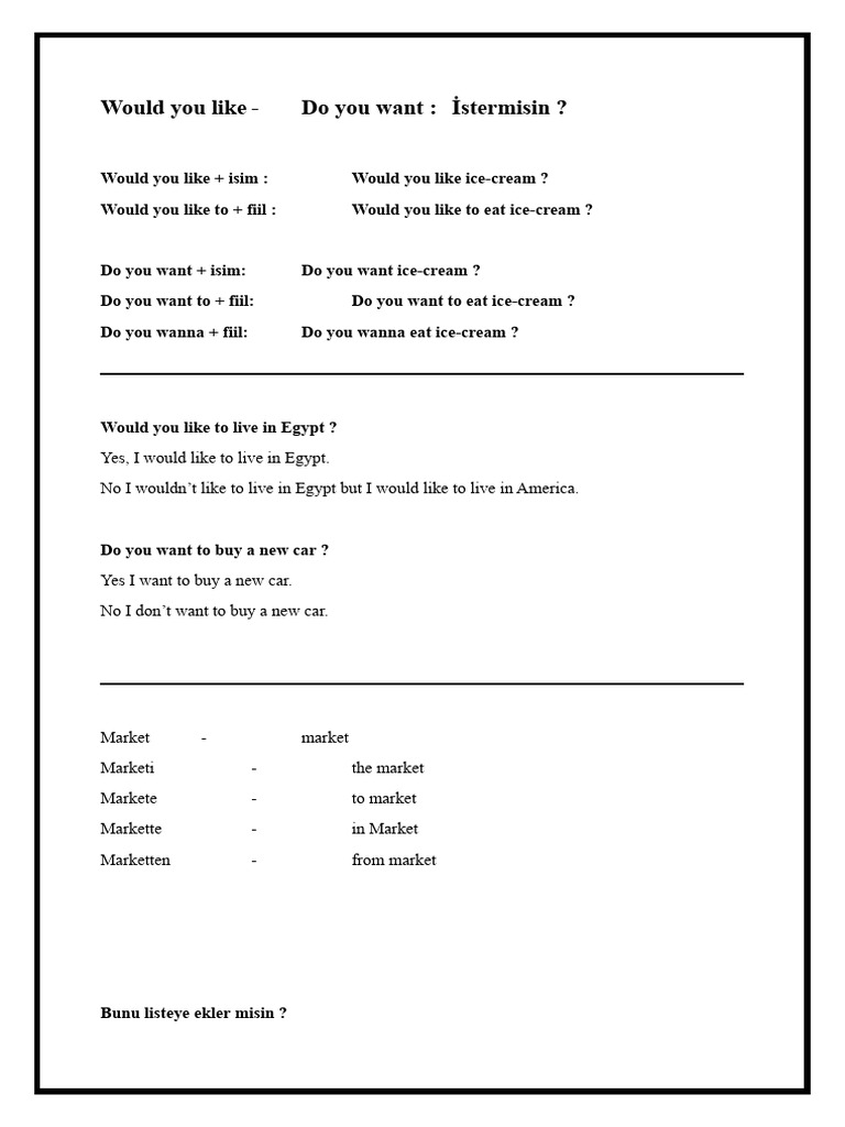 Would You Like | PDF