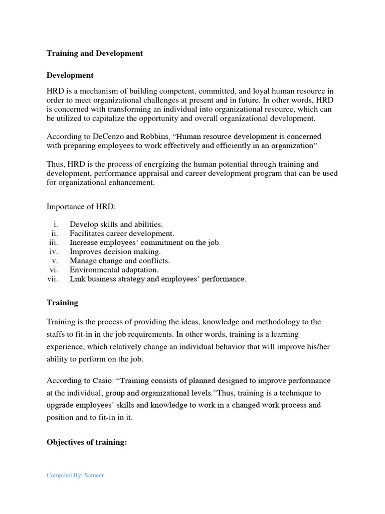 Training and Development | PDF | Employment | Psychology