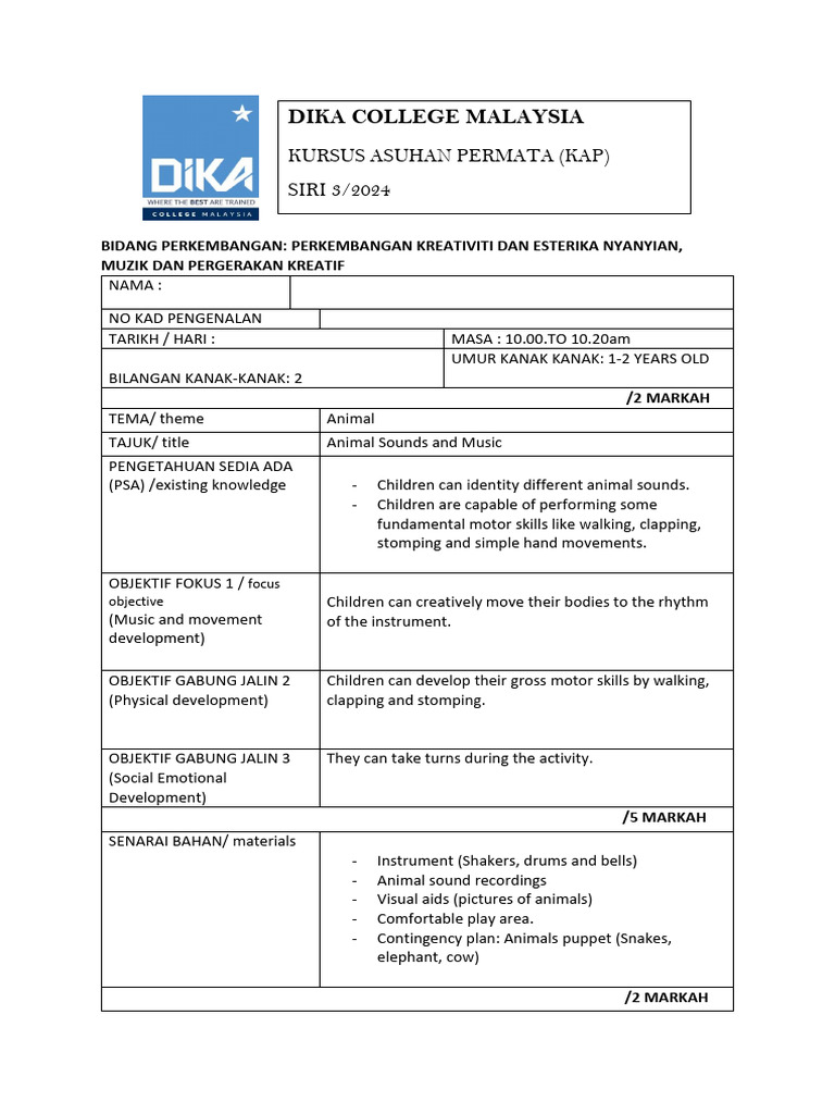 Rpa - Perkembangan Kreativiti Dan Estetika, Nuanyian, Musizk Dan ...