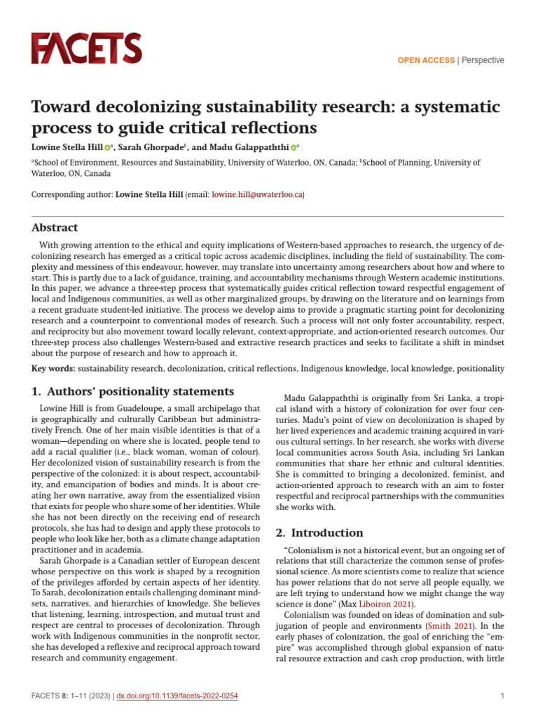 Decolonizing Sustainability Research Guide | PDF | Knowledge | Identity ...