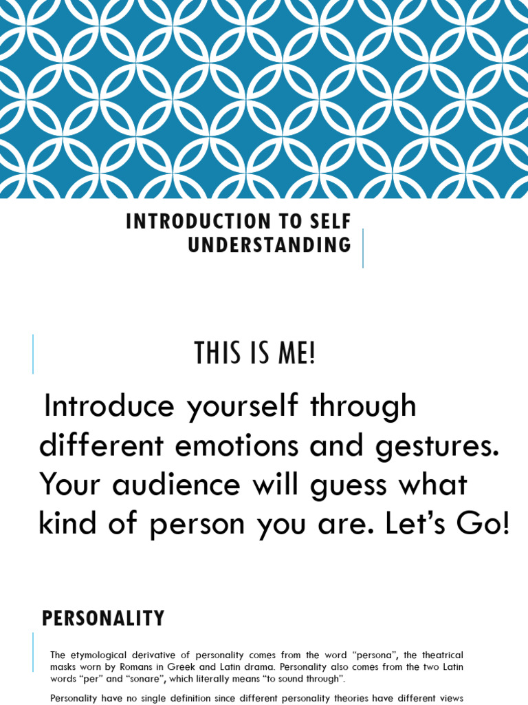 Week 1 - Understanding The Self | PDF | Extraversion And Introversion | Psychological Theories