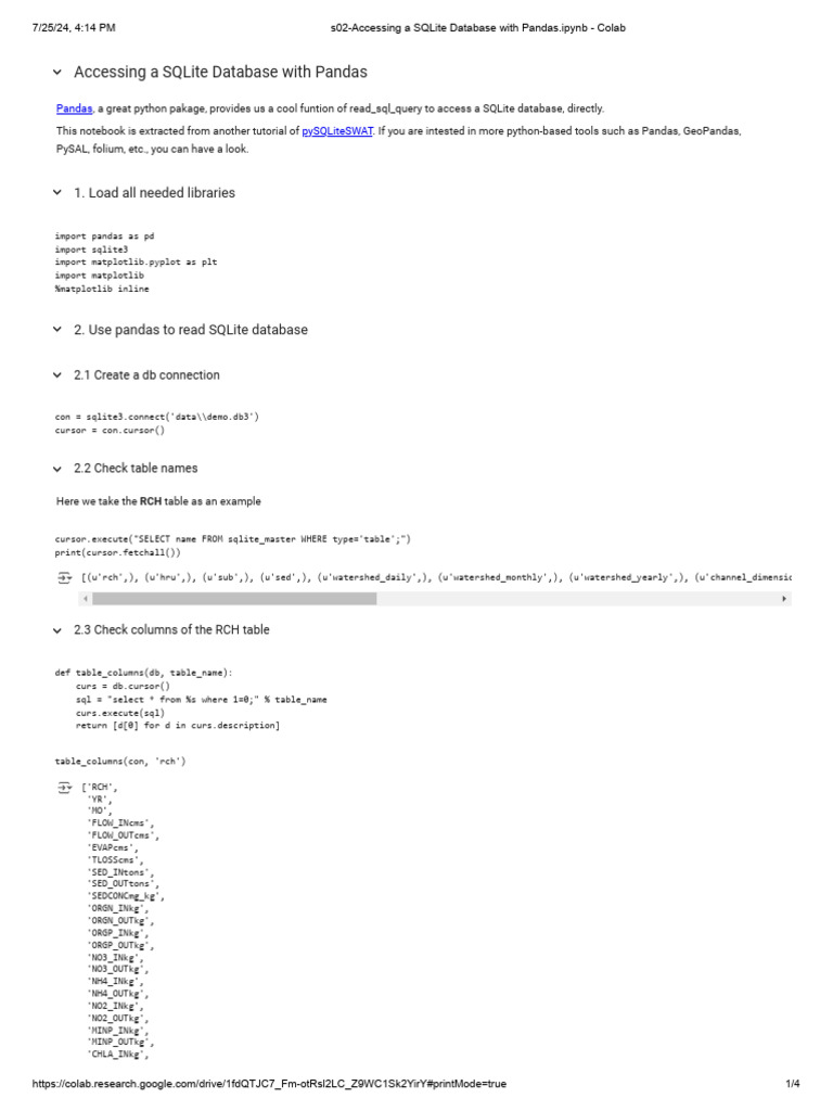 S02 Accessing A Sqlite Database With Pandas Pdf Computer Science 8983