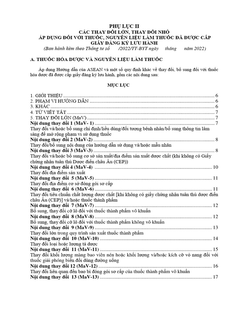 Phu Luc II Kèm Theo TT 1 | PDF