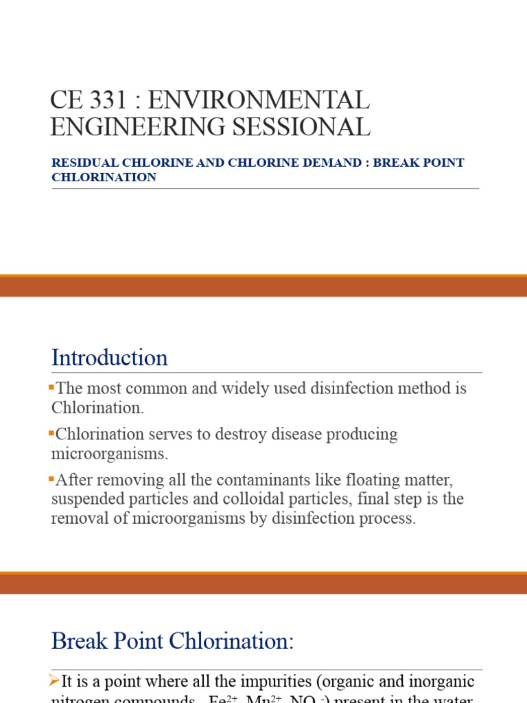 Breakpoint Chlorination Explained | PDF | Chlorine | Chemical Compounds