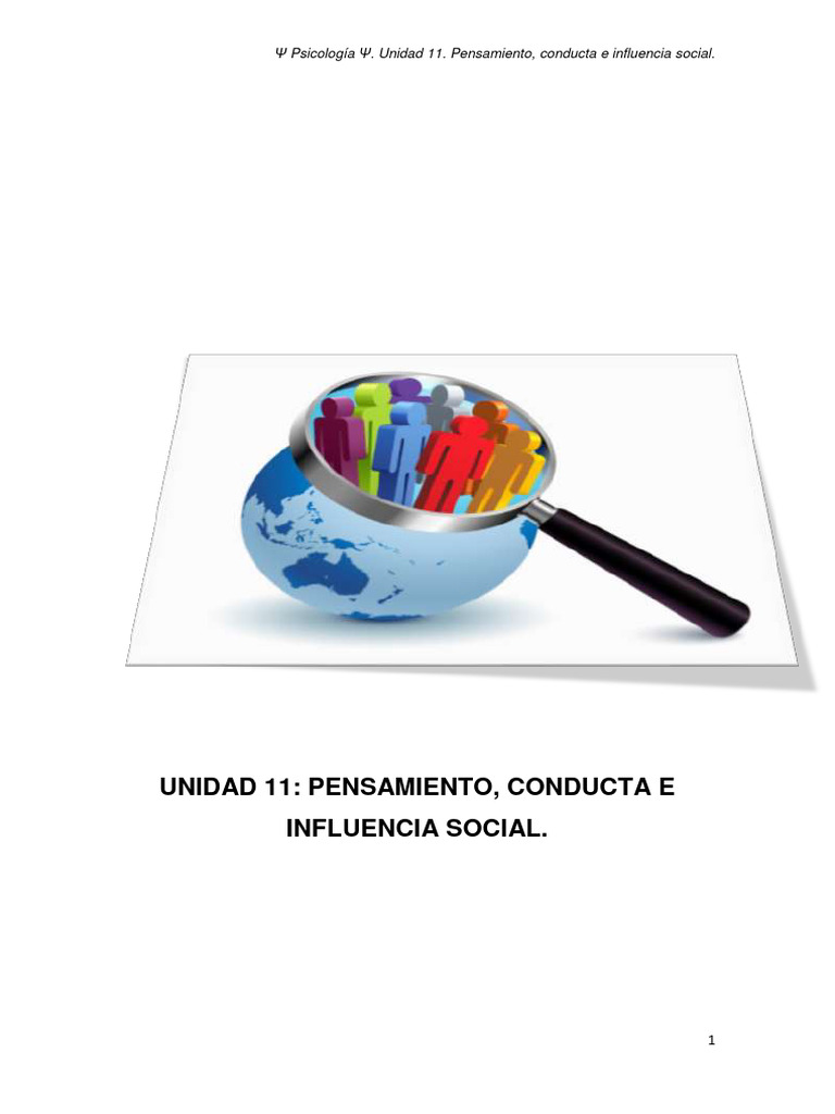 UD11 - Pensamiento, Conducta e Influencia Social | PDF | Psicología Social | Sicología