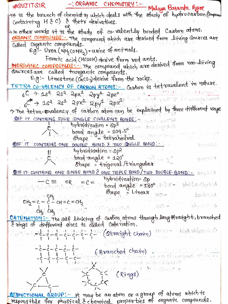 11th Organic Chemistry Concept | PDF