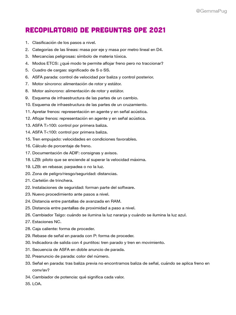 Recopilatorio Preguntas OPE 2021 | PDF