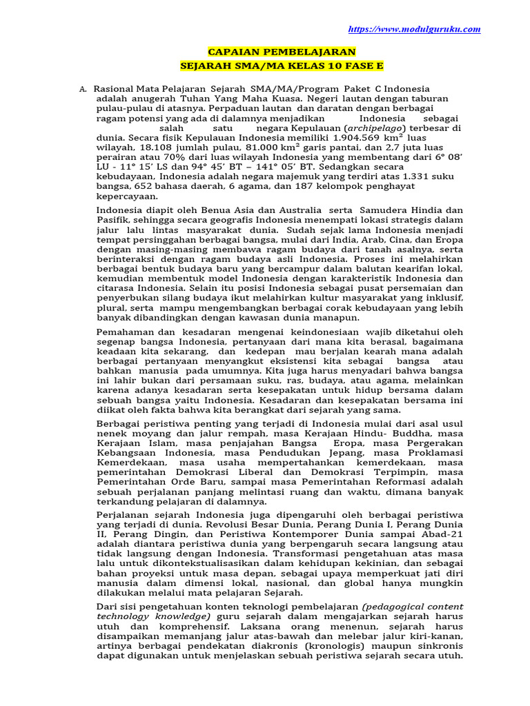 CP Fase E - Sejarah | PDF | Ilmu Sosial