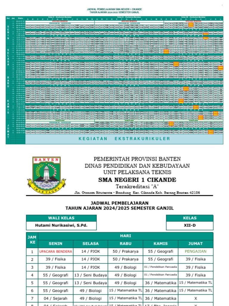Jadwal Kelas XII-D | PDF
