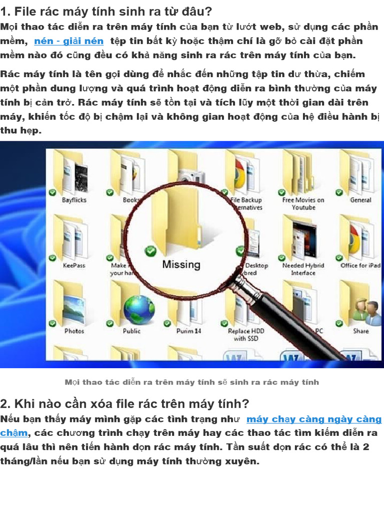 xóa tệp rác | PDF