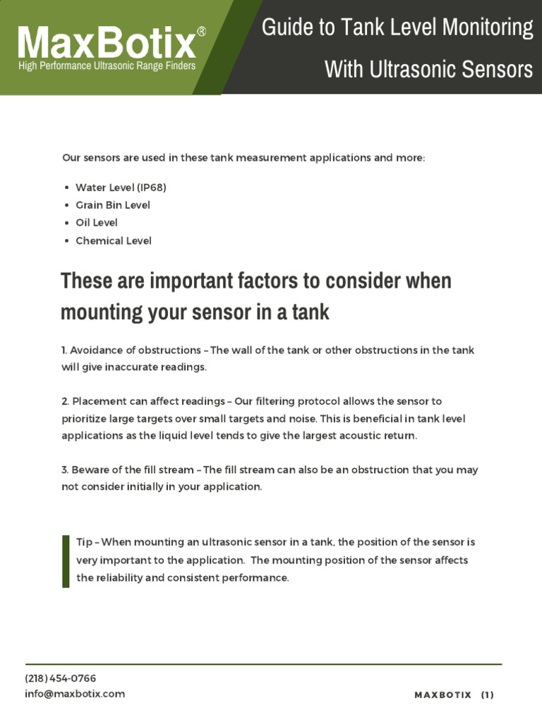 Guide Tank Level Monitoring Ultrasonic | PDF | Corrosion | Sensor