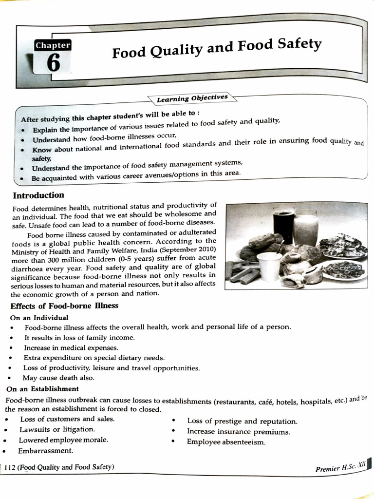 Food Quality and Food Safety - Notes | PDF | Food Safety