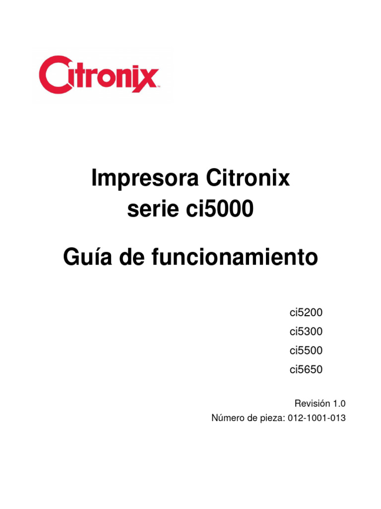 Ci5000 Serie | PDF | Impresora (Computación) | Solvente