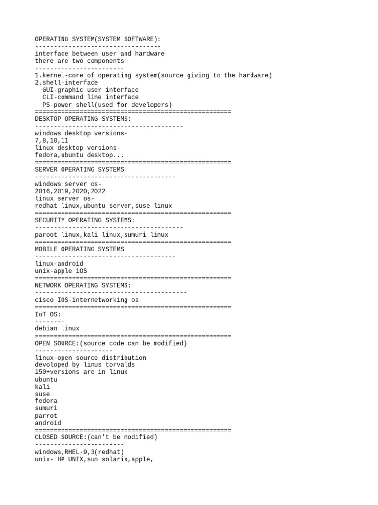 Aws Notes Pdf Linux Operating System