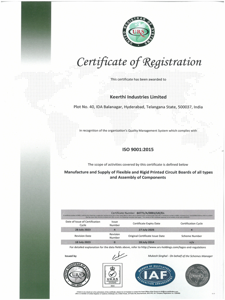 QMS Certificate (ISO 9001 2015) | PDF