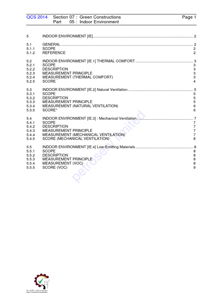 Indoor Environment Standards QCS 2014 | PDF | Ventilation (Architecture ...