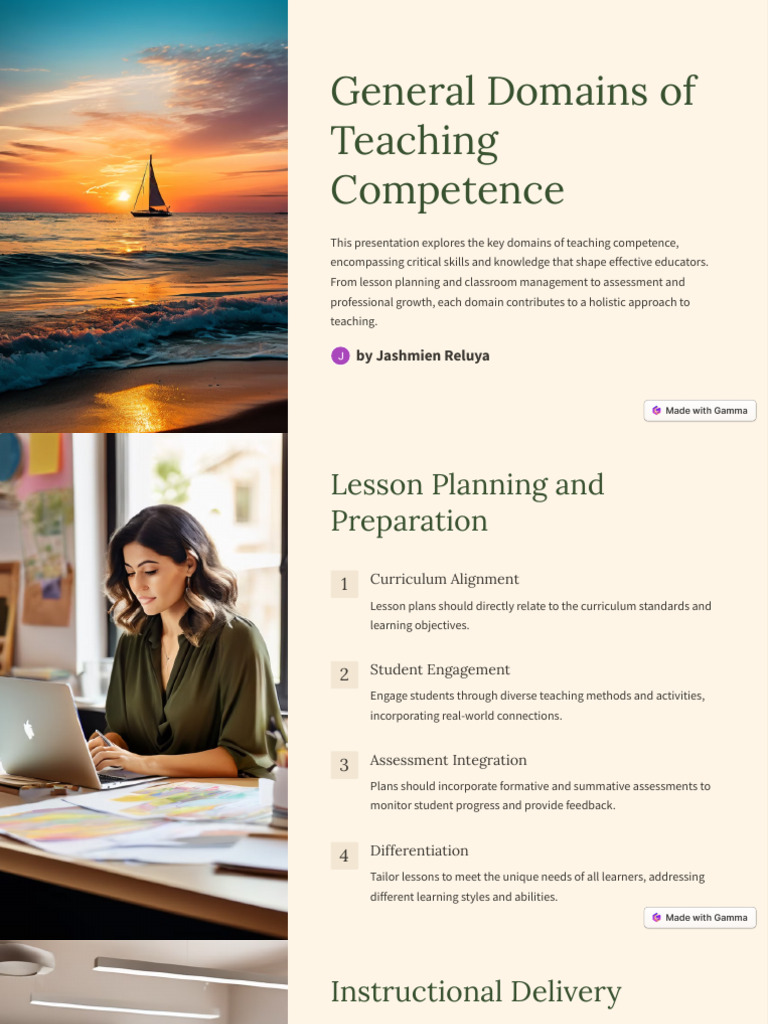 General Domains of Teaching Competence | PDF | Educational Assessment ...