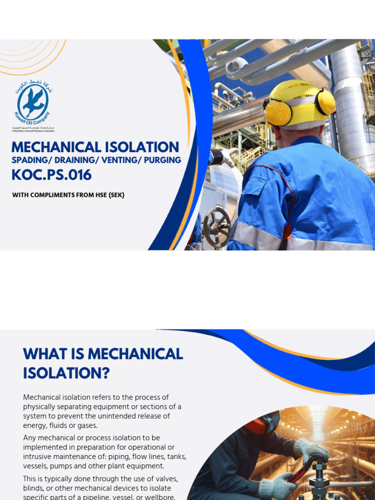 Mechanical Isolation KOC - ps.016 (002) Presentation | PDF | Risk Assessment | Safety