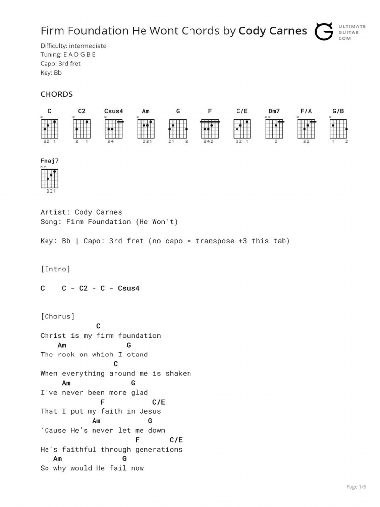 Firm Foundation He Wont Chords | PDF
