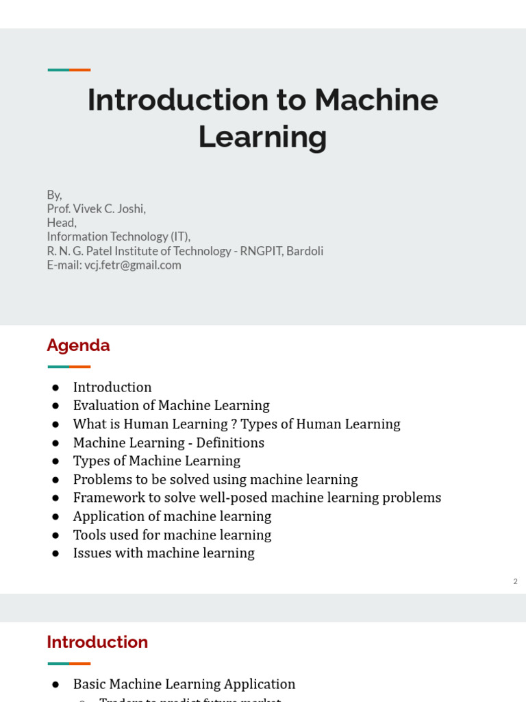 Chapter 1_Introduction.pptx | PDF | Machine Learning | Statistical Classification