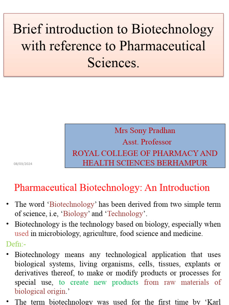 PH - Biotechnology Chapter 1 | PDF | Biotechnology | Recombinant Dna