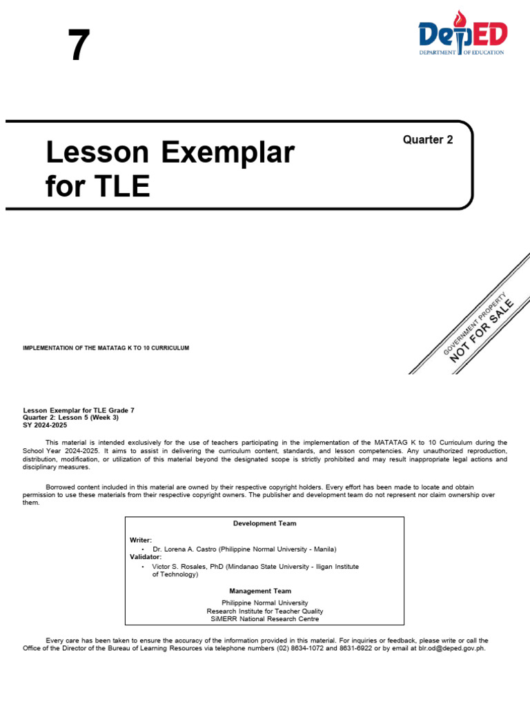 Q2 LE TLE 7 Lesson 5 Week 3 | PDF | Waste | Compost