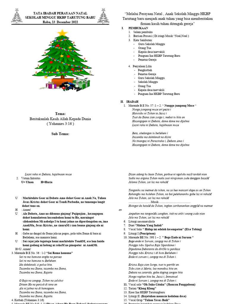 Tertib Acara Perayaan Natal STM | PDF