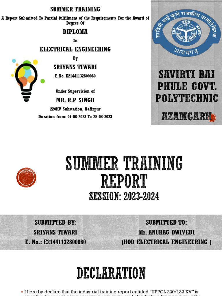 Summer Training | PDF | Electrical Substation | Electric Power Transmission