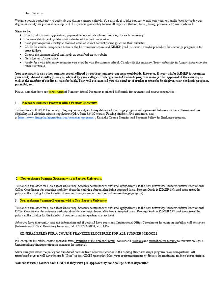 International Summer Schools - Overview and How To ApplySU2024 - 1 ...