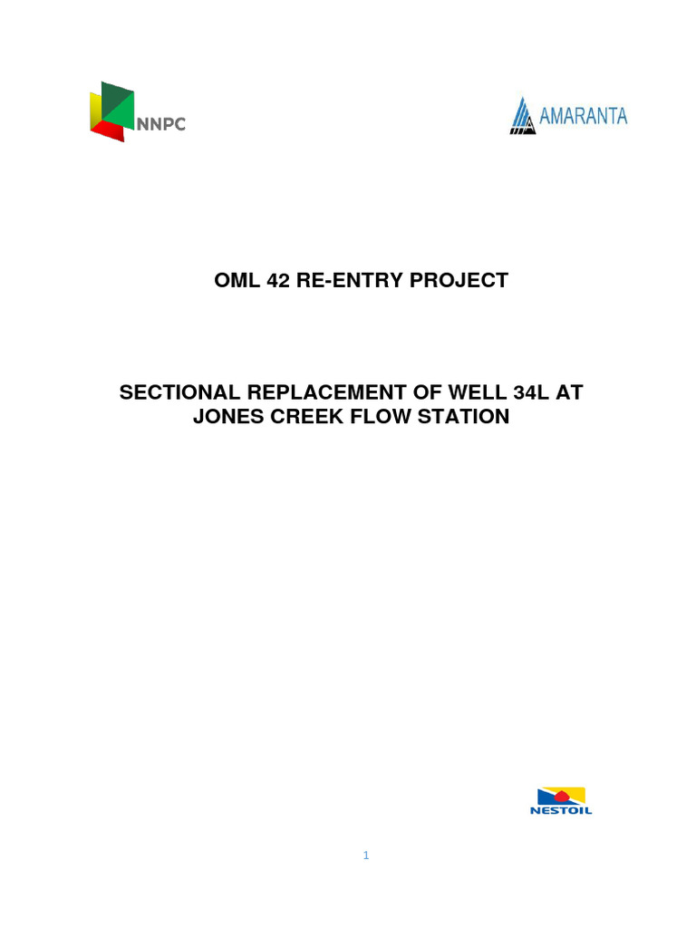Close-Out Report For Jones Creek Well 34L Sectional Replacement Project ...