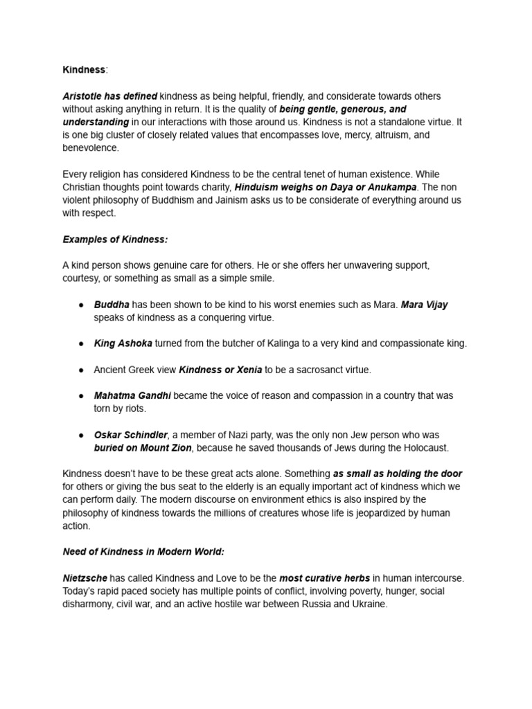 Classroom 6 Kindness | PDF | Existentialism | Virtue