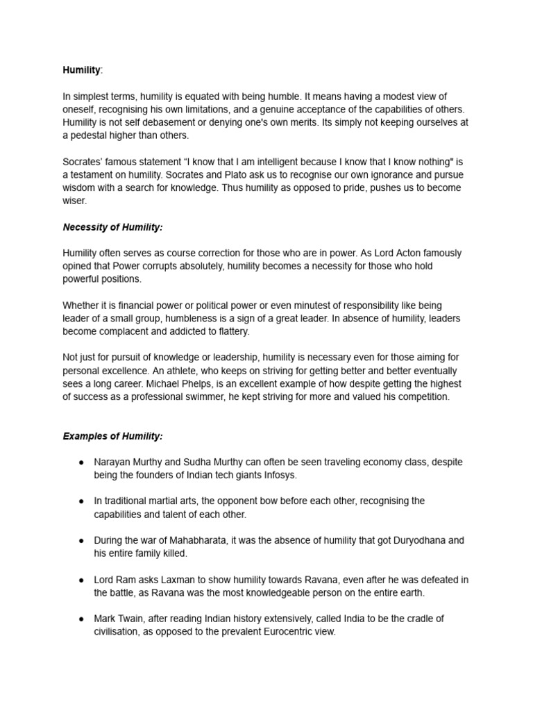 Classroom 5 Humility | PDF | Humility | Socrates