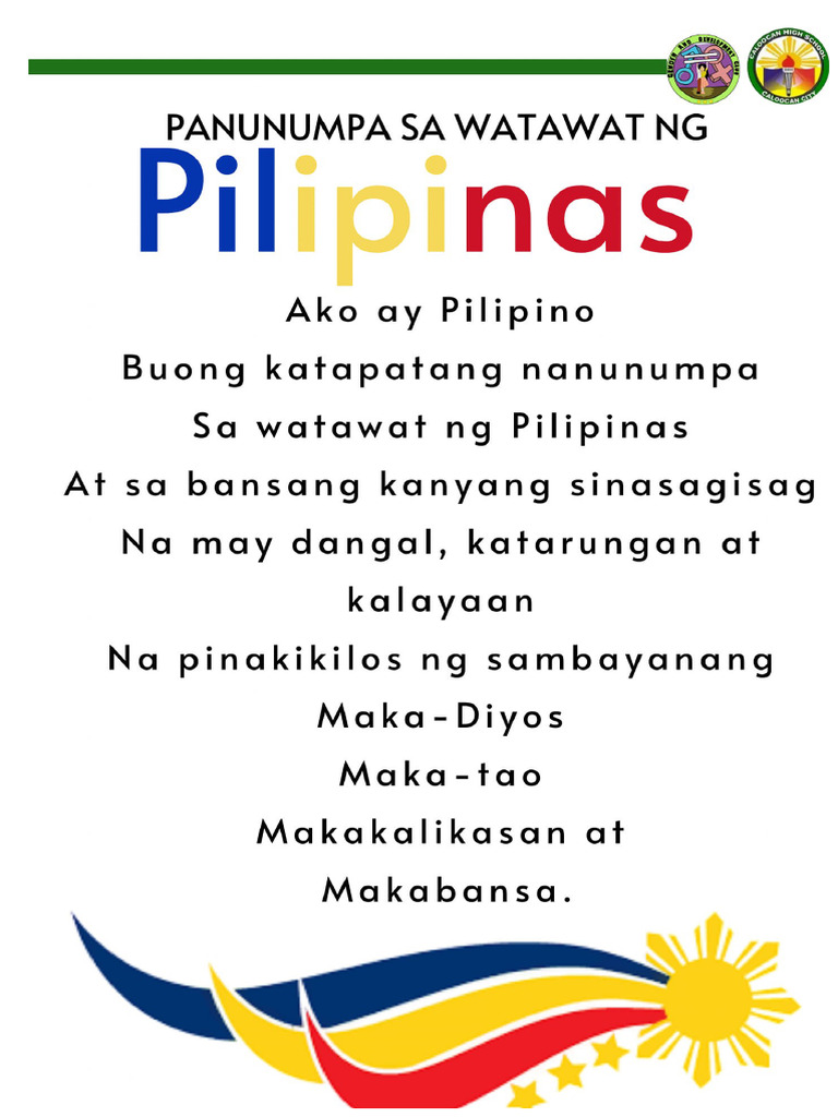 Panunumpa S Watawat NG Pilipinas | PDF