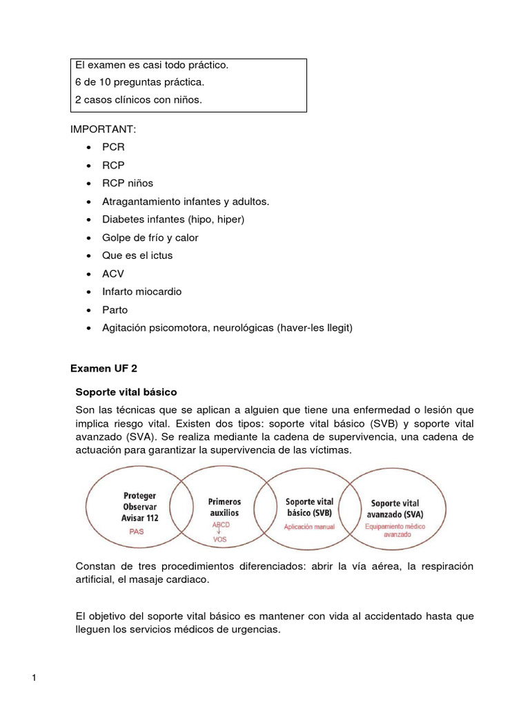 Examen UF2 | PDF | Reanimación cardiopulmonar | Paro cardíaco