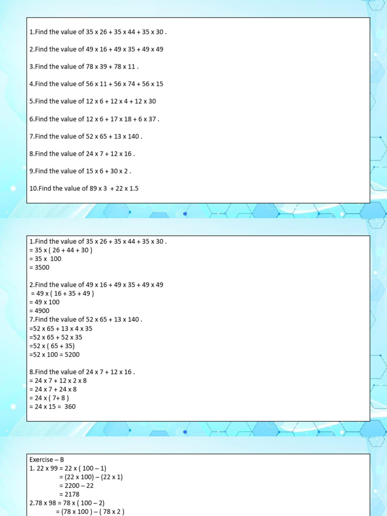 Algebra Easy Method | PDF | Mathematics | Arithmetic