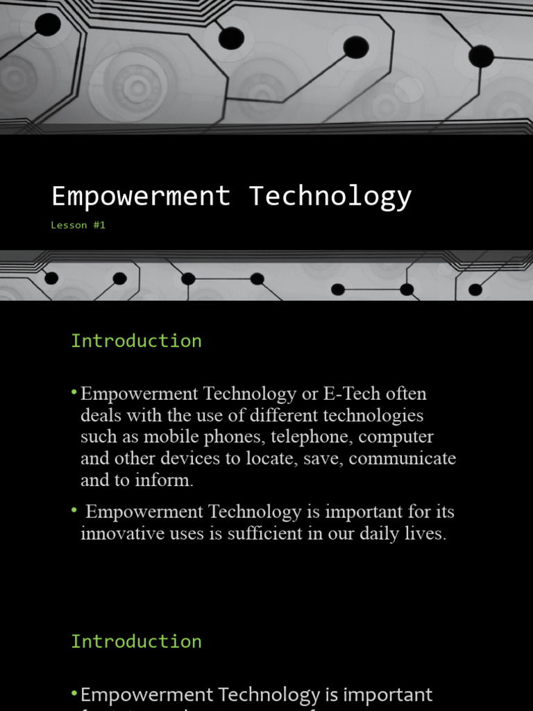Lesson 1 Empowerment Technology | PDF | Electronics | Integrated Circuit